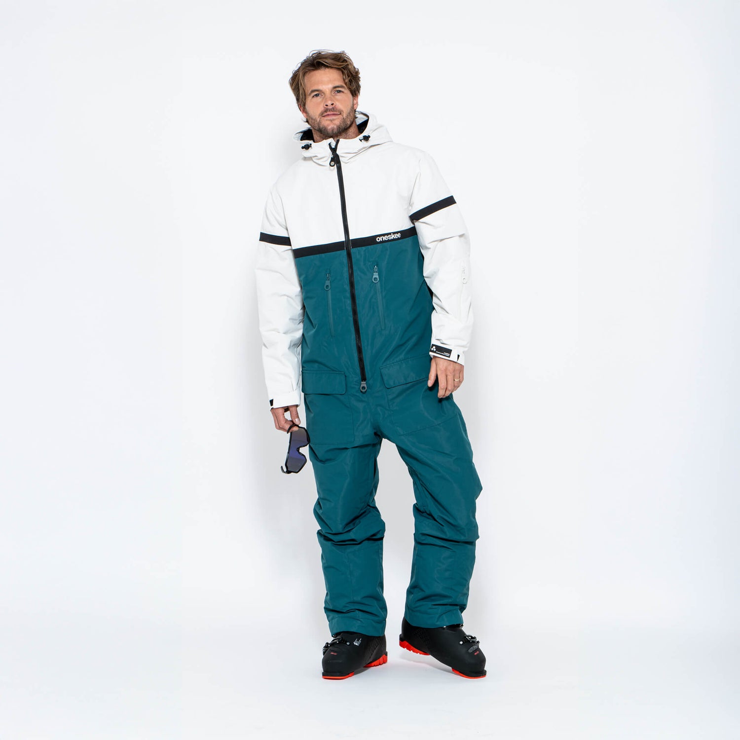 Men's Snow Suit, Green & White