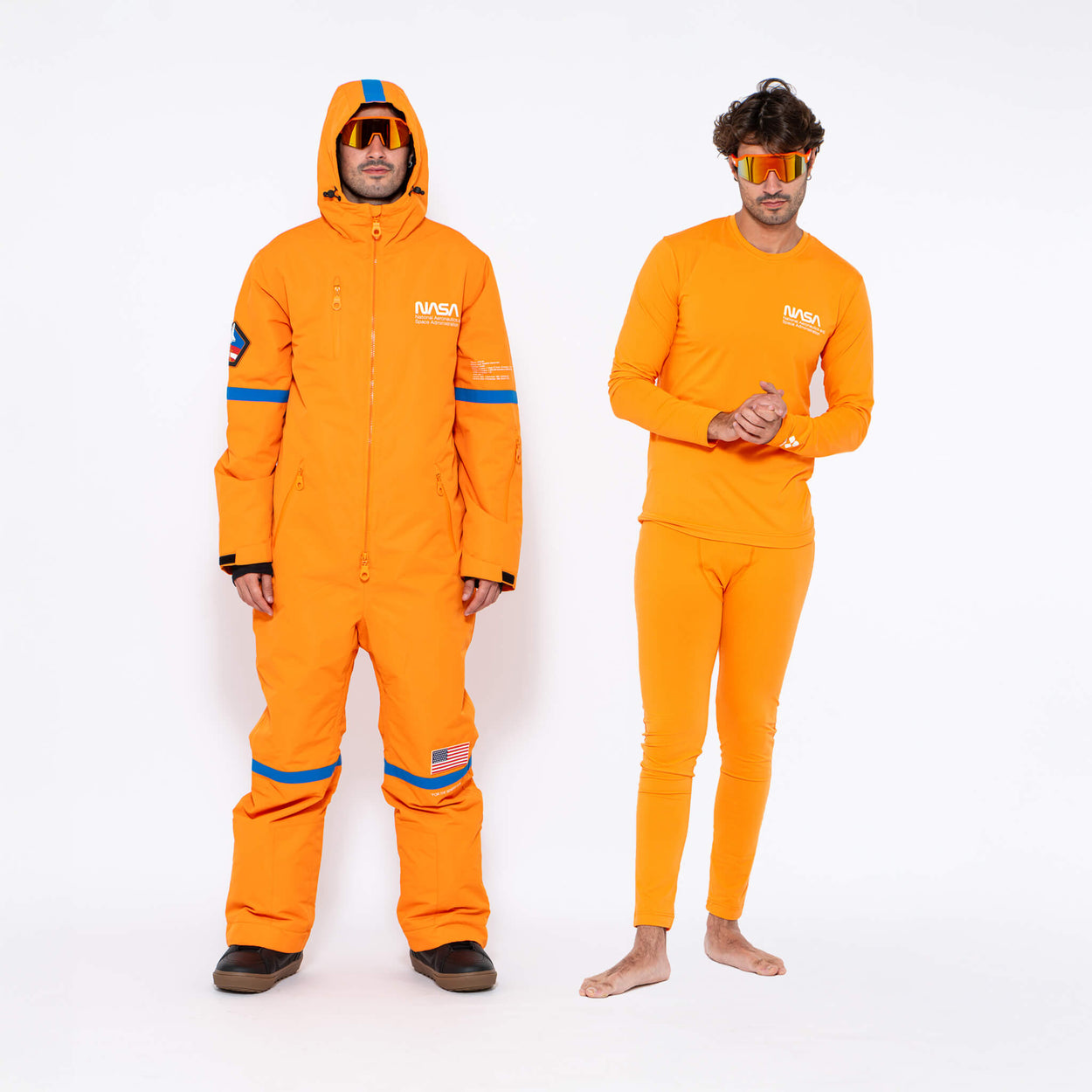 Bundle - Men's Orange NASA Snow Suit & Base Layer Set