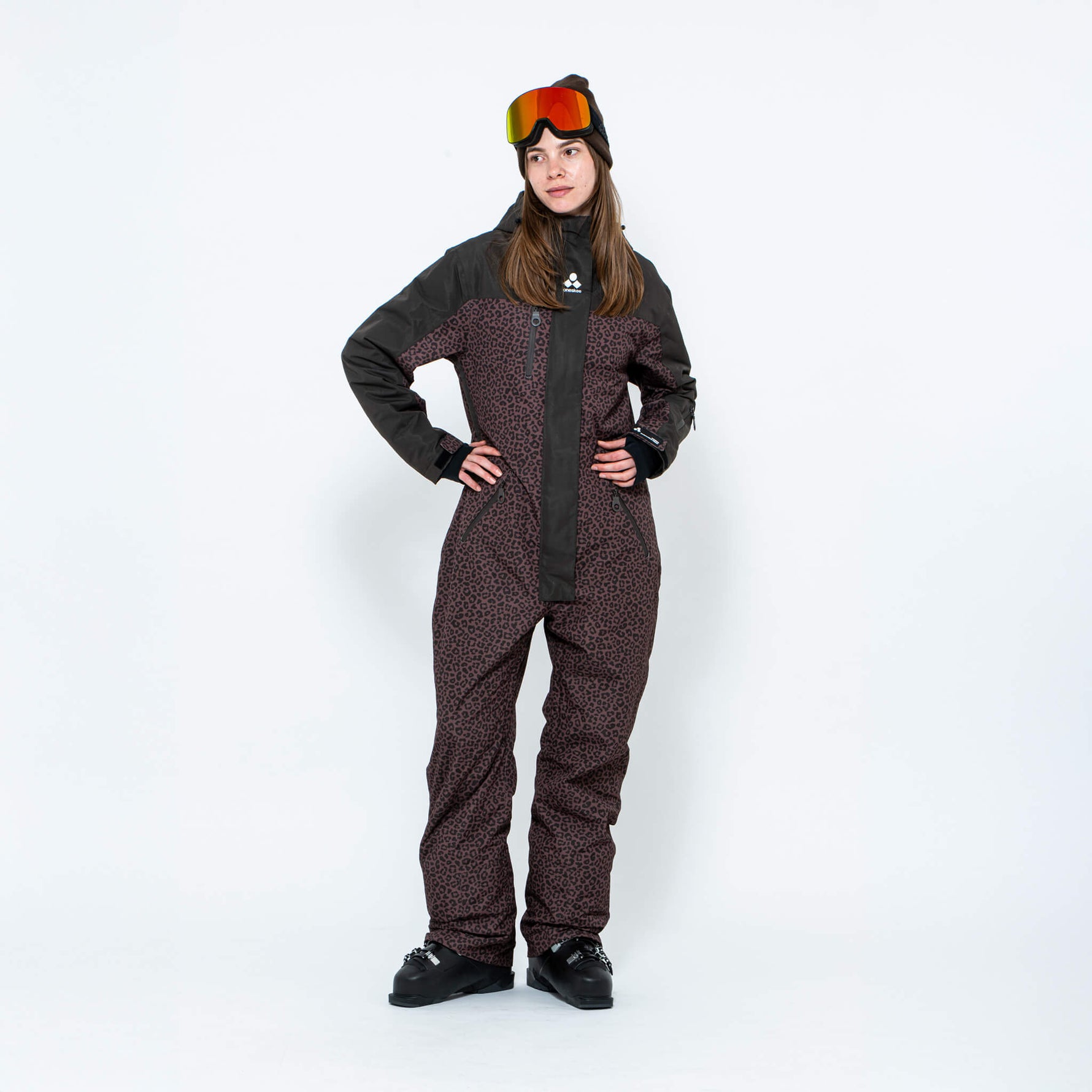 Women's Snow Suit, Brown Leopard